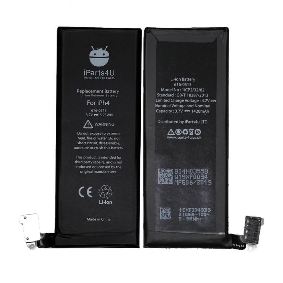 For iPhone 4 - Battery Replacement - 1420 mAh| iParts4u